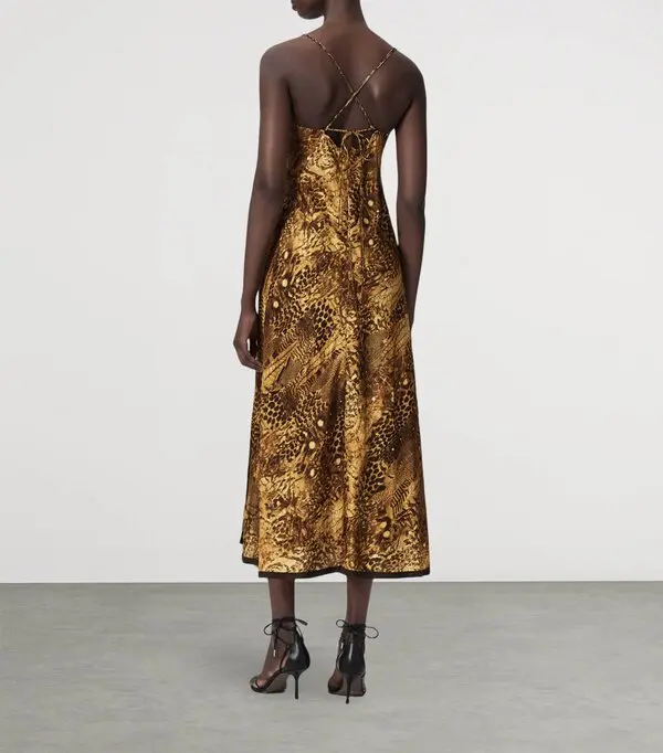 ALLSAINTS Animal Print Claire Midi Dress
