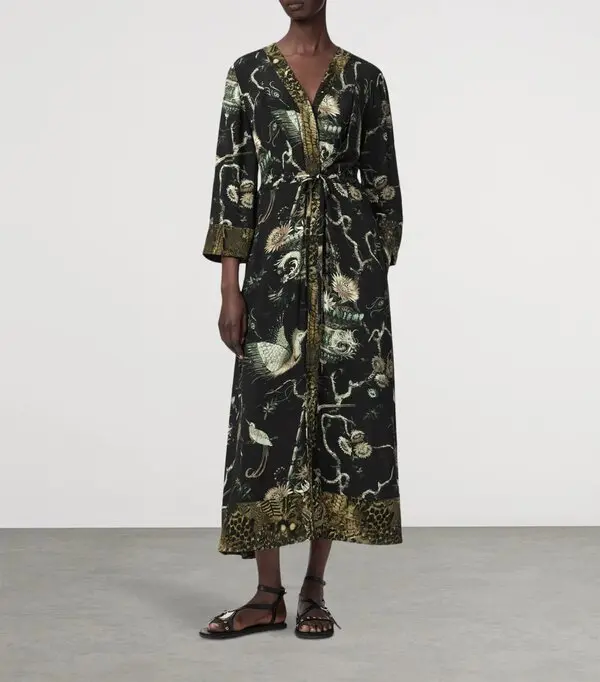 ALLSAINTS Printed Diana Midi Wrap Dress