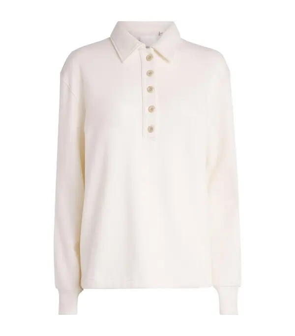 Citizens Of Humanity Fleece Vintage Long-sleeve Polo Sweater - Ivory