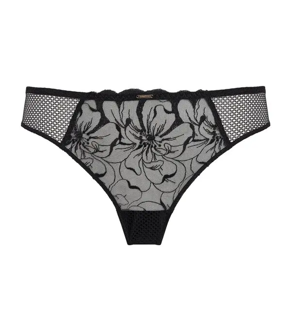 Chantelle Fleurs Tanga Briefs - Black
