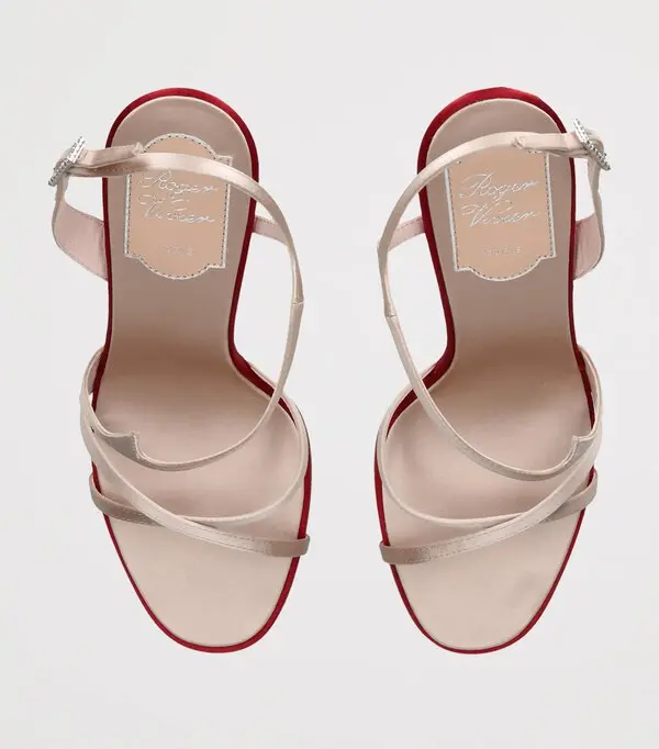 ROGER VIVIER Satin Rose Sandals 85