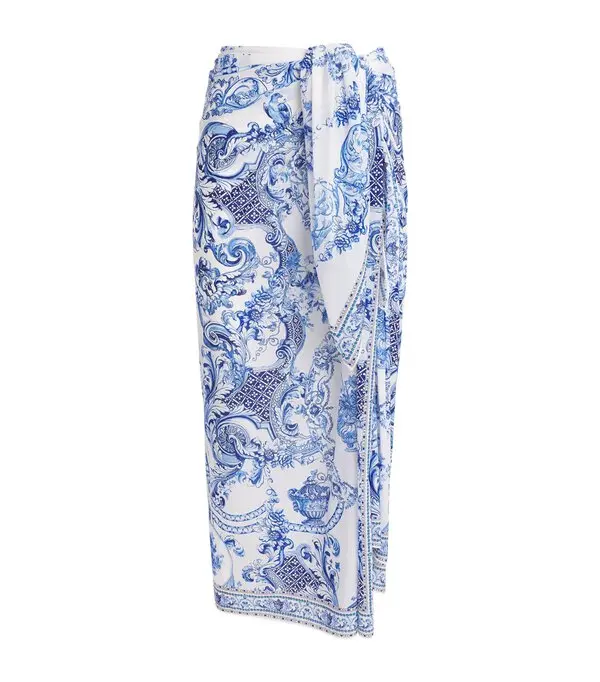 Camilla Ceramic Panoramic Maxi Sarong - Blue