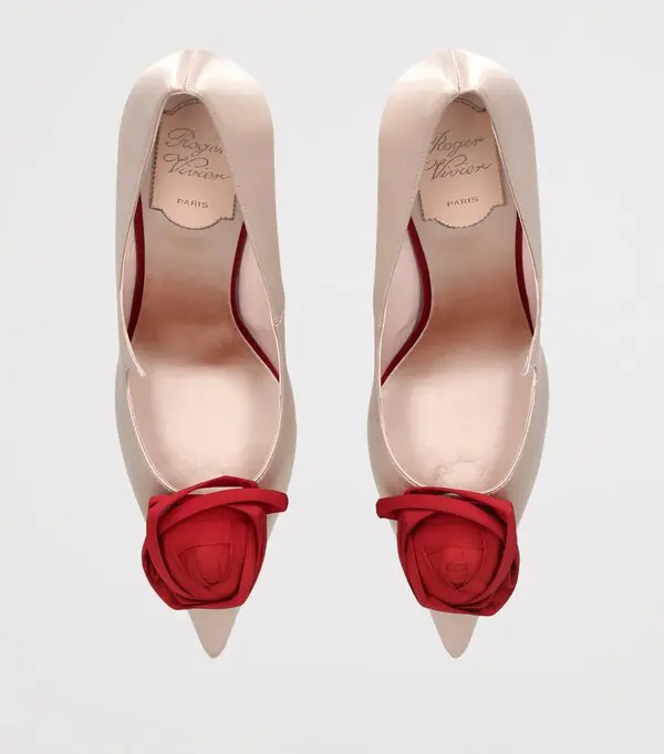 ROGER VIVIER Satin Rose Pumps 85