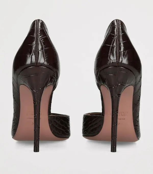 Paris Texas Leather Croc-embossed Vera Pumps 105