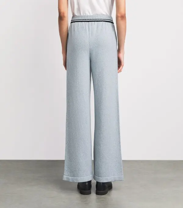 BARRIE Mottled Cashmere Wide-leg Trousers