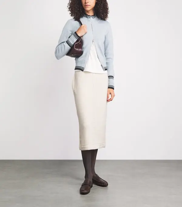 BARRIE Cashmere Cotton Midi Skirt