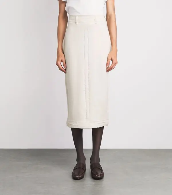 BARRIE Cashmere Cotton Midi Skirt