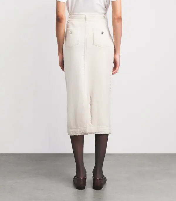 BARRIE Cashmere Cotton Midi Skirt
