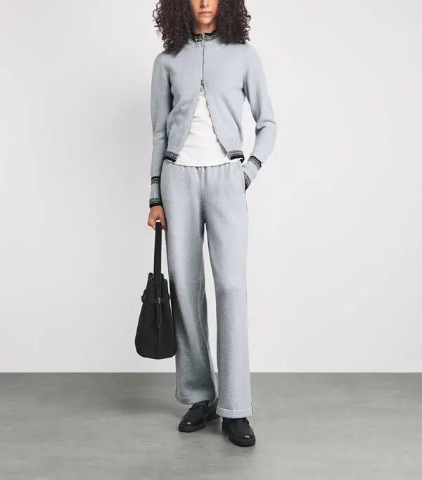 BARRIE Mottled Cashmere Zip-up Cardigan