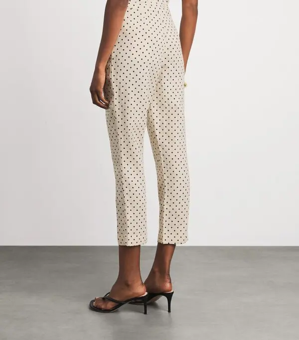 Faithfull The Brand Linen Polka-dot Capri Trousers
