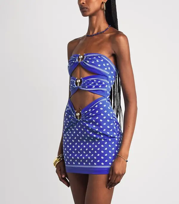 Christopher Esber Bandana Orbit Mini Dress - Blue