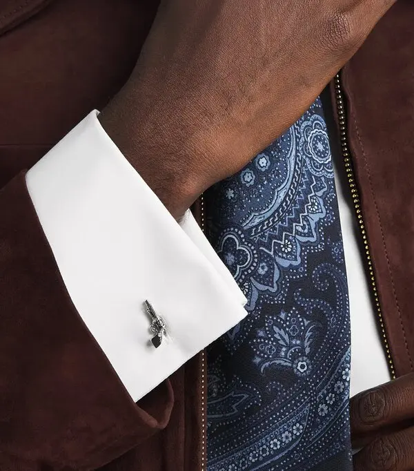 BABETTE WASSERMAN LONDON Rhodium-plated Pistol Cufflinks