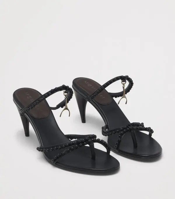 Alexander McQueen Beaded Rosa Heeled Sandals 70