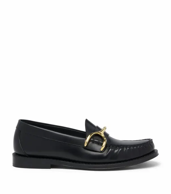 Alexander McQueen Leather Wishbone Loafers - Black