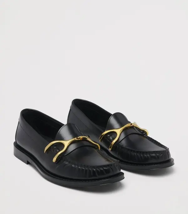 Alexander McQueen Leather Wishbone Loafers