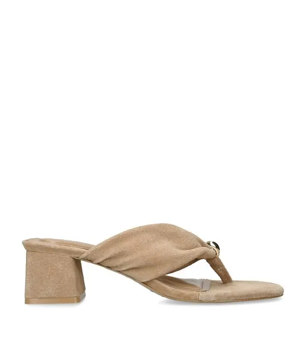 Simkhai Suede Stella Heeled Mules 50 - Beige
