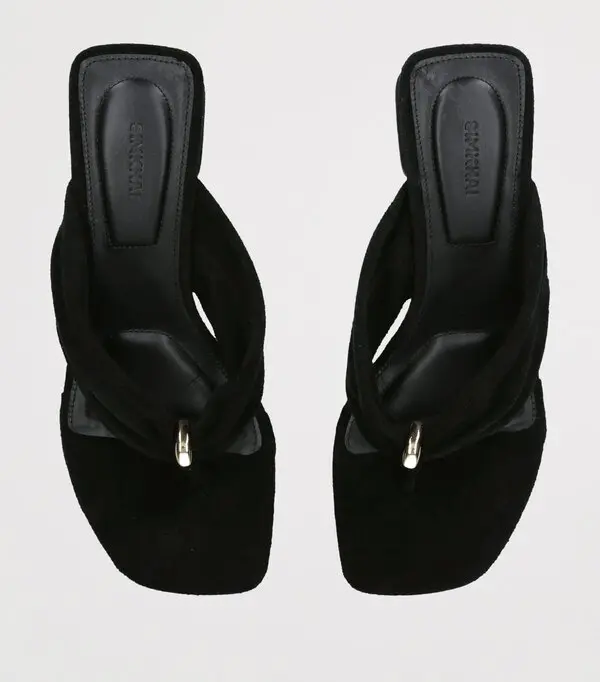 Simkhai Suede Stella Heeled Mules - Black