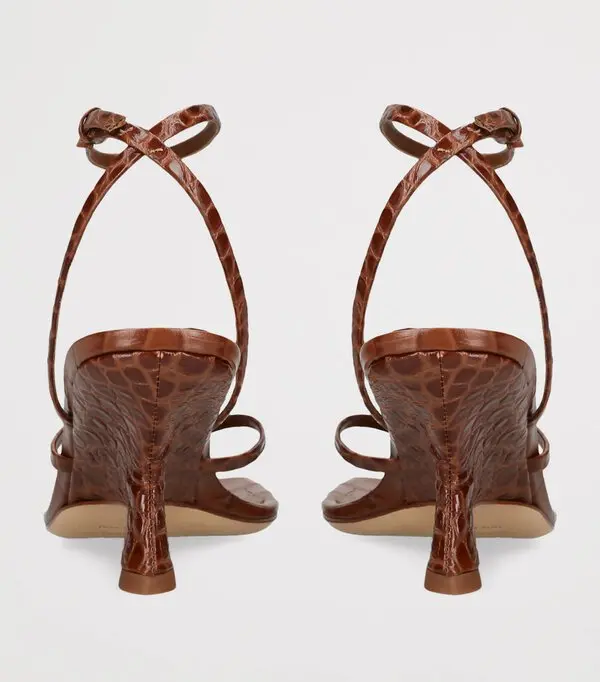 Simkhai Croc-embossed Leather Kelsey Heeled Sandals 75