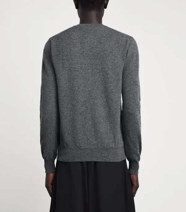 Play Comme Des Garcon Rhinestone Heart Wool Cardigan