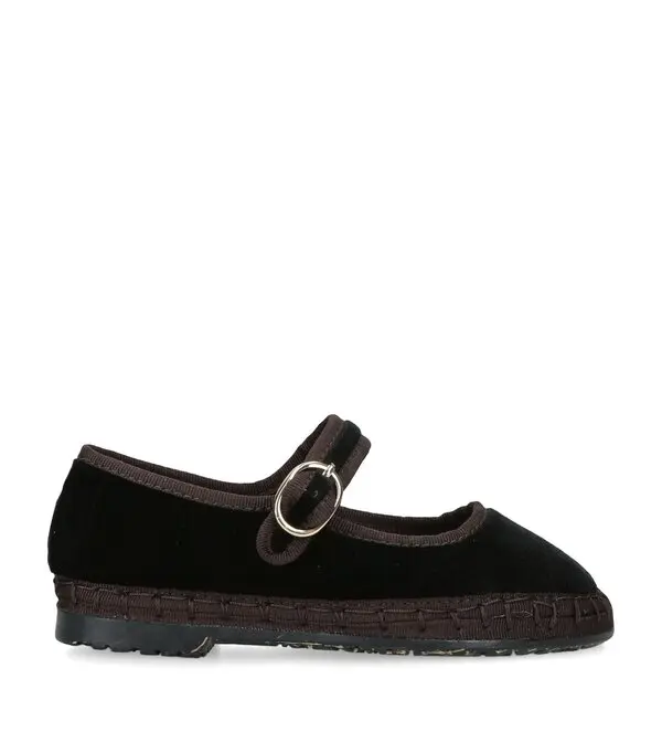 FLABELUS Velvet Sethe Mary Janes - Brown