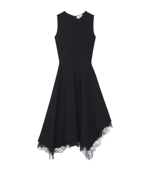 Alexander McQueen Lace-hem Sleeveless Midi Dress - Black