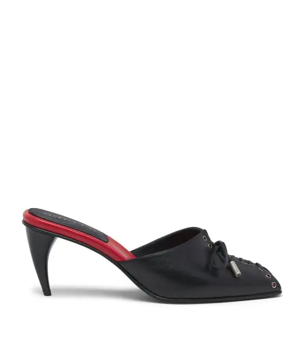 Alexander McQueen Leather Lexie Heeled Mules 70