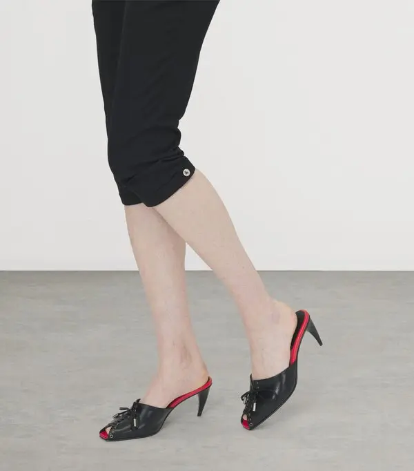 Alexander McQueen Leather Lexie Heeled Mules 70