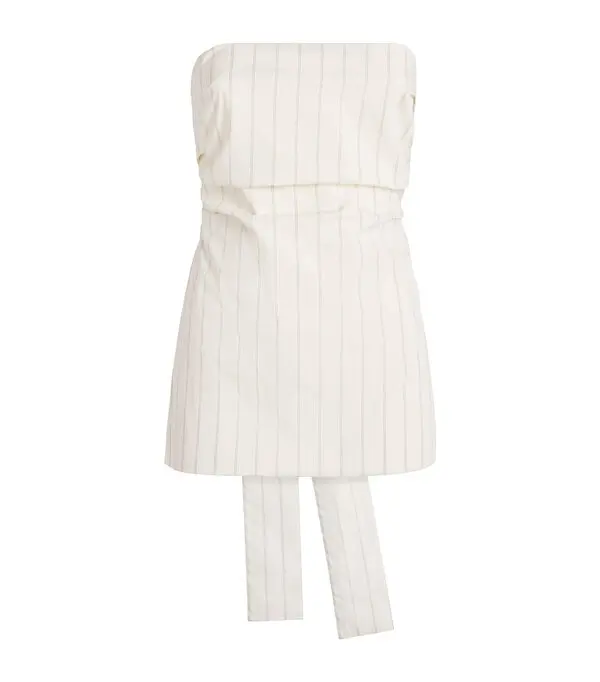 ST. AGNI Pinstripe Tie-detail Top - Ivory