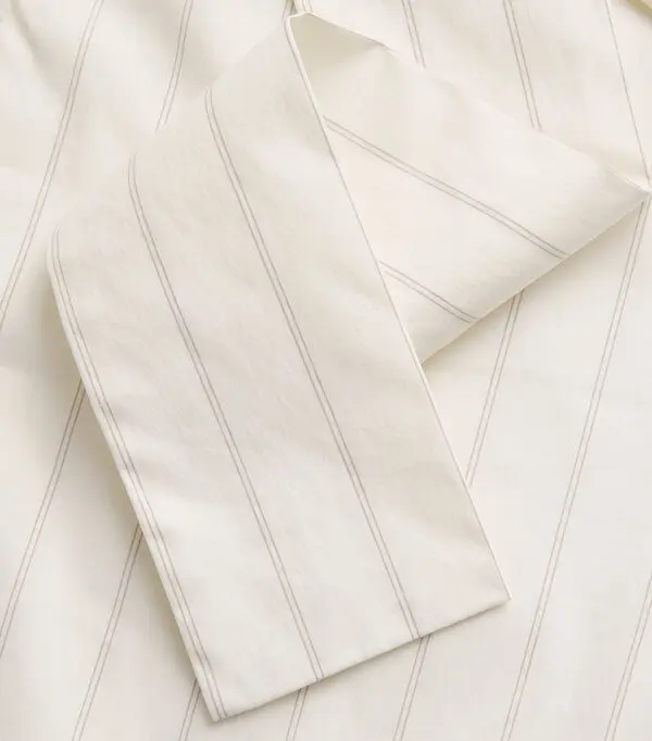 ST. AGNI Pinstripe Tie-detail Strapless Top
