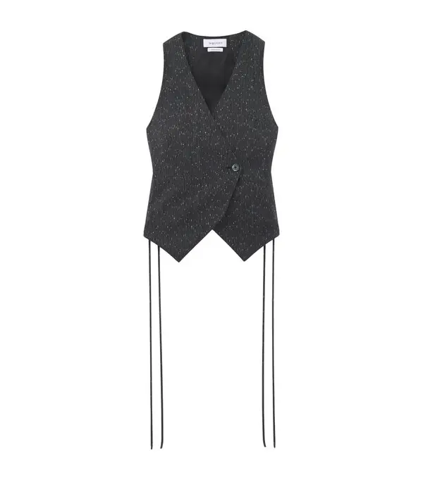 Alexander McQueen Wool Pinstripe Corset Waistcoat - Grey