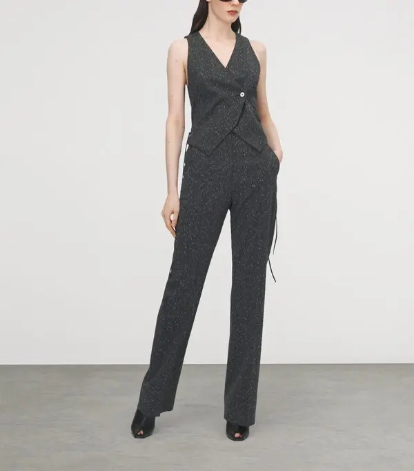 Alexander McQueen Wool Pinstripe Corset Waistcoat