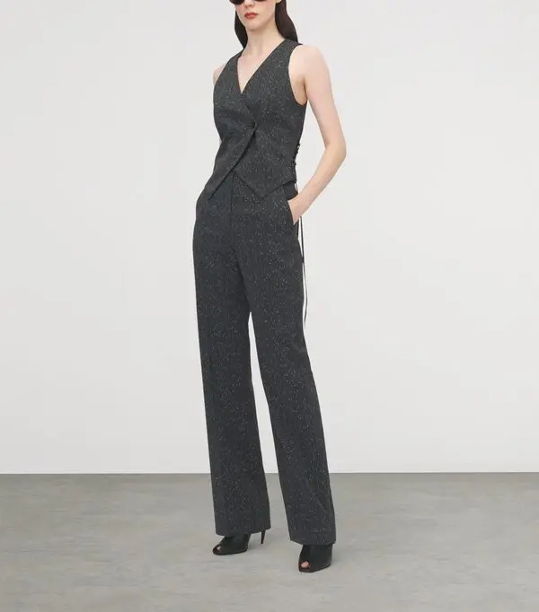 Alexander McQueen Wool Pinstripe Corset Waistcoat