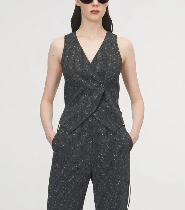 Alexander McQueen Wool Pinstripe Corset Waistcoat