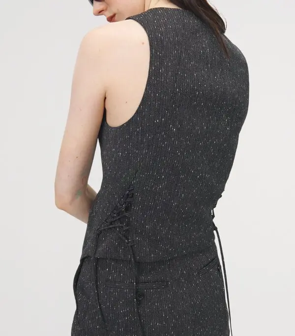 Alexander McQueen Wool Pinstripe Corset Waistcoat