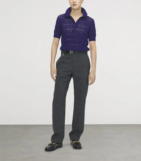 Alexander McQueen Wool Metallic-pinstripe Trousers