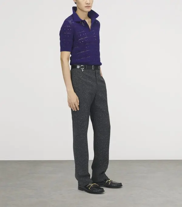 Alexander McQueen Wool Metallic-pinstripe Trousers