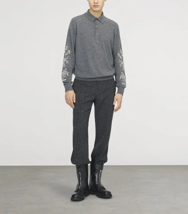 Alexander McQueen Wool Embroidered Polo Jumper