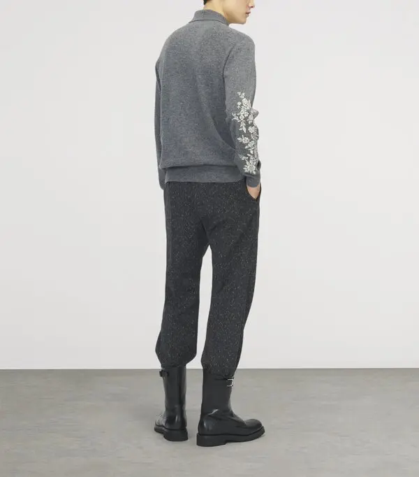 Alexander McQueen Wool Embroidered Polo Jumper
