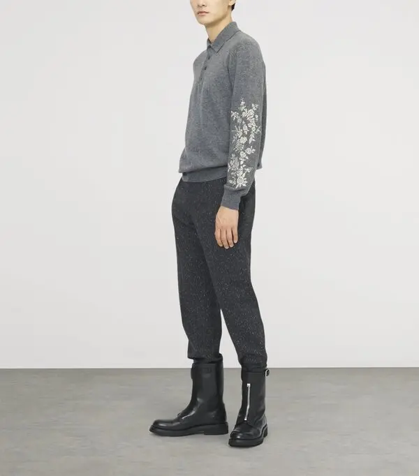 Alexander McQueen Wool Embroidered Polo Jumper