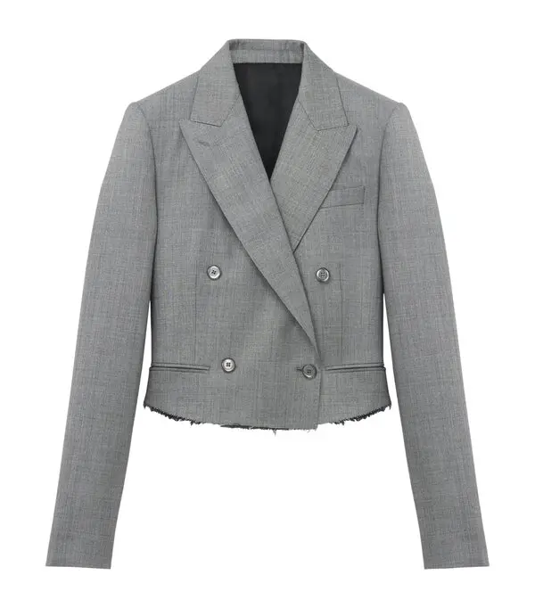Alexander McQueen Cropped Double-breasted Blazer - Black