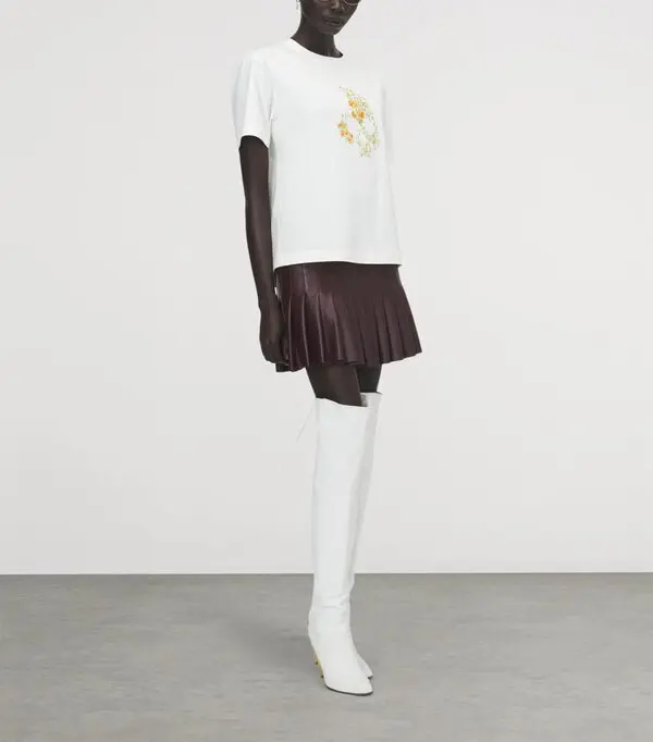 Alexander McQueen Cotton Floral Skull T-shirt