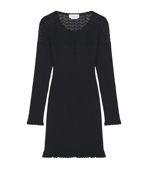 Alexander McQueen Pointelle Knit Mini Dress