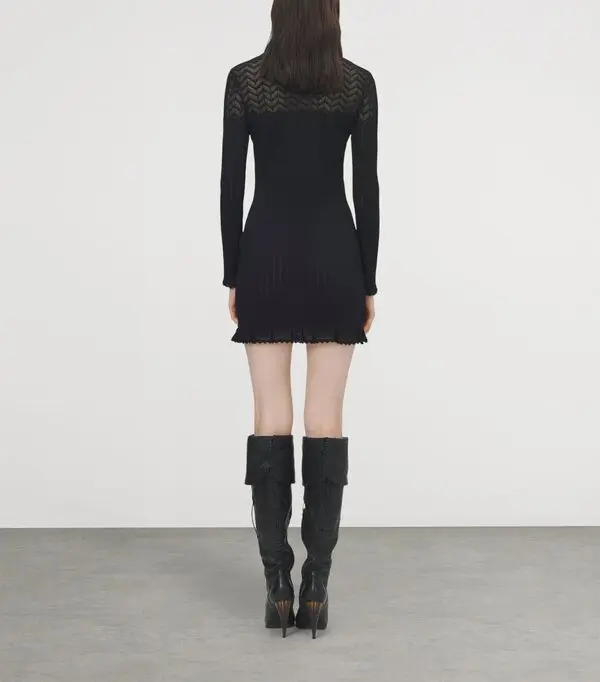 Alexander McQueen Pointelle Knit Mini Dress