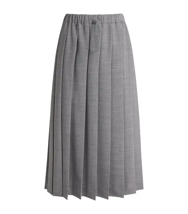 Fabiana Filippi Wool Pleated Midi Skirt