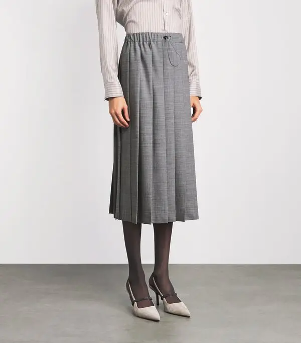 Fabiana Filippi Wool Pleated Midi Skirt