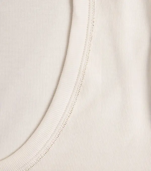 Fabiana Filippi Rib-knit Embellished Top