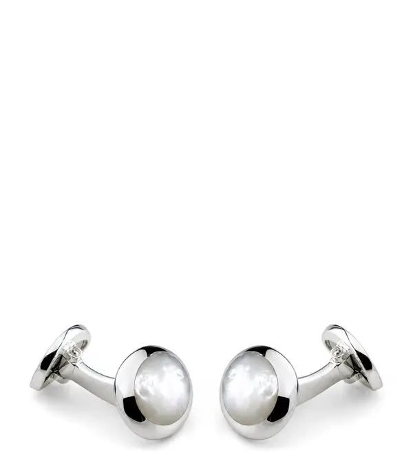 DEAKIN & FRANCIS Sterling And Mother-of-pearl Oval Cufflinks - Silver