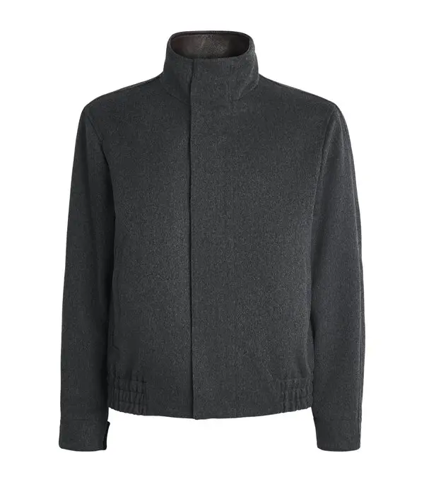 LARDINI Virgin Wool High Neck Jacket