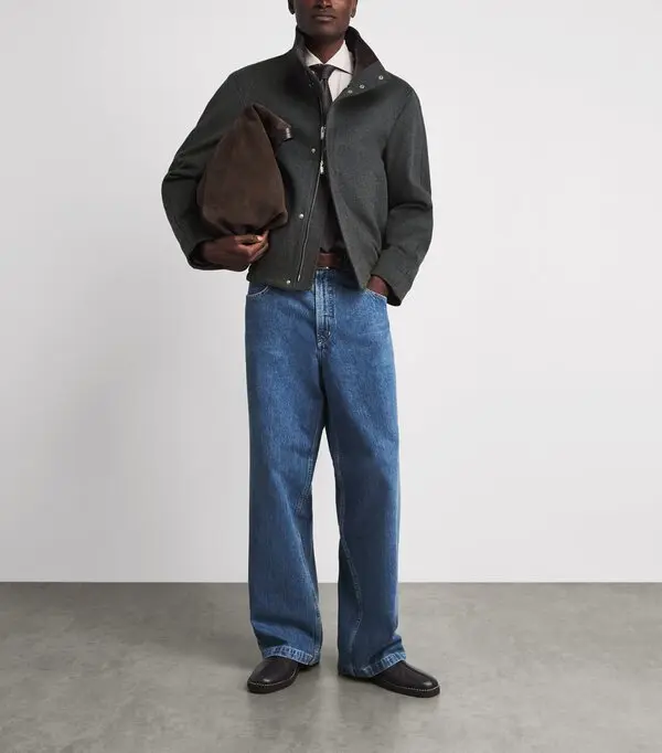LARDINI Virgin Wool High Neck Jacket