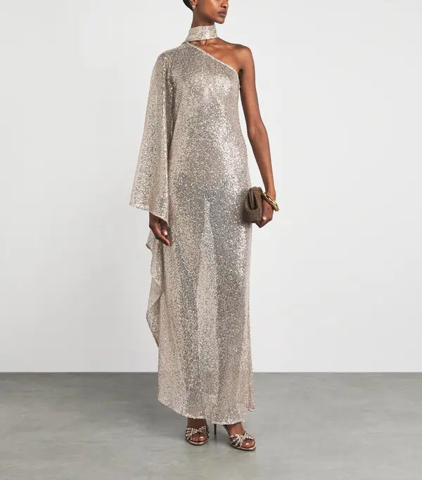 TALLER MARMO Sequined Maxi Dress - Silver